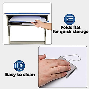 22 Pack Classroom Privacy Shields for Student Desks - Easy to Clean Plastic Sneeze Guard Folder Desk Divider Study Carrel - Classroom Materials for School Teachers - Includes Extra Labels