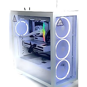 Gaming Desktop - Liquid Cooled Intel Core i7 11700F 3.6GHz 8-Core Processor, 16GB DDR4 Memory, GeForce RTX 3060ti 8GB GDDR6 Graphics, 1 TB SSD, WiFi, Windows 11 Home 64-bit, White.
