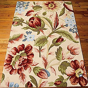 Nourison Fantasy Botanical Ivory 1'9" x 2'9" Area -Rug, Easy -Cleaning, Non Shedding, Bed Room, Living Room, Dining Room, Kitchen (2x3)