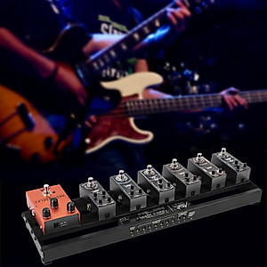 AKLOT Guitar Pedal Board with Built-in Power Supply Guitars Effect Pedalboard Aluminium Alloy Power Supply 19" x 5" with Bag, Pedal Cable