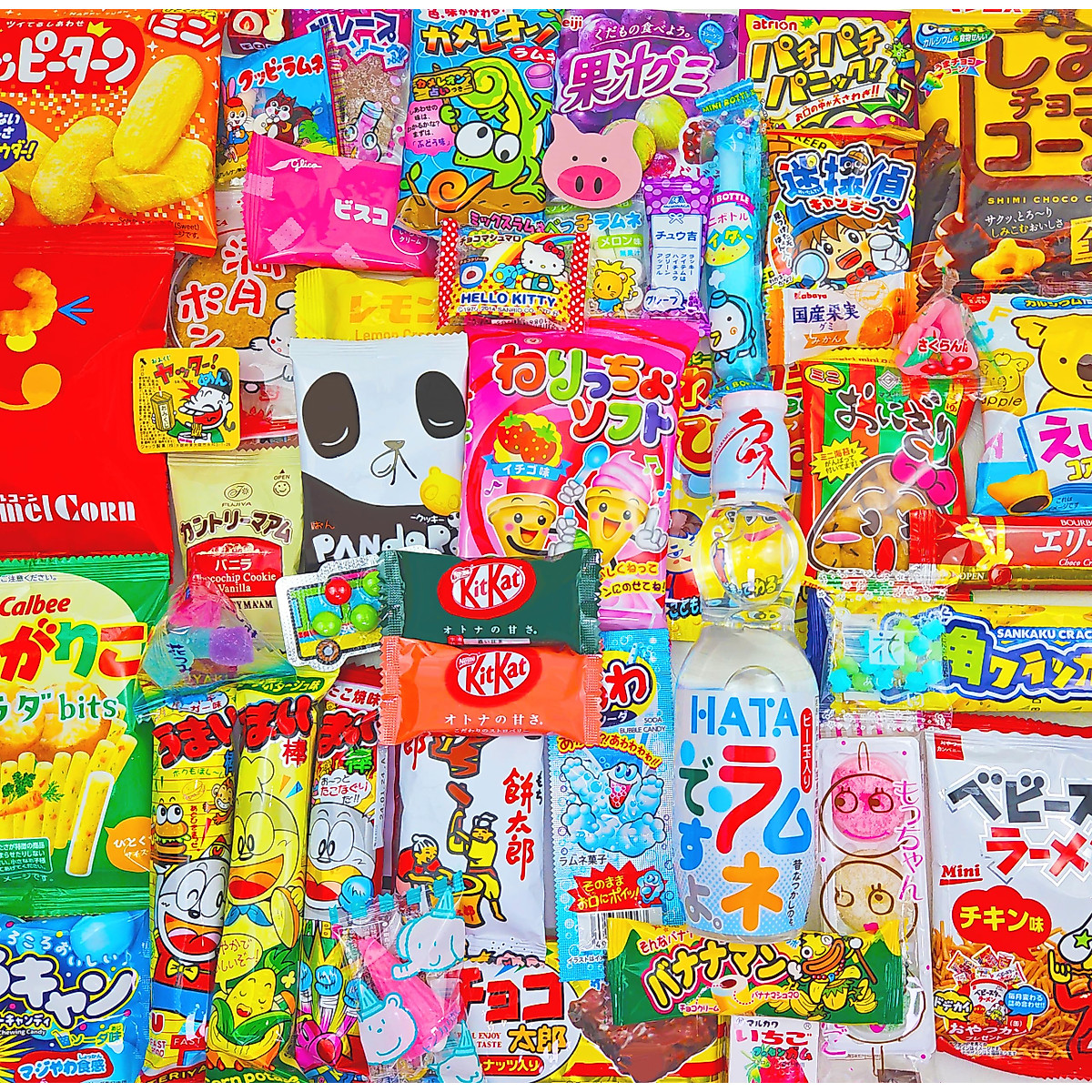 Sakura Box Japanese Candy & Snacks Dagashi Set & Pamphlet 50 Pieces Japanese Food Gift Box