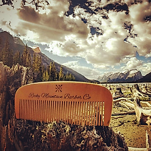 Hair Comb - Wood with Anti-Static & No Snag Handmade Brush for Beard, Head Hair, Mustache with Design in Gift Box