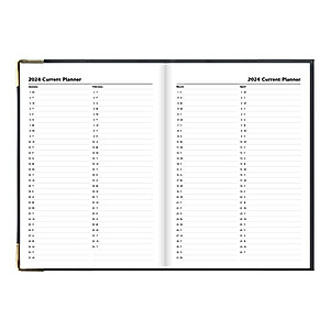 Letts of London Classic Weekly Planner, 12 Months, January to December, 2024, Appointments, Gold Corners, A5 Size, 8.25" x 5.875", Black (C32XBK-24)