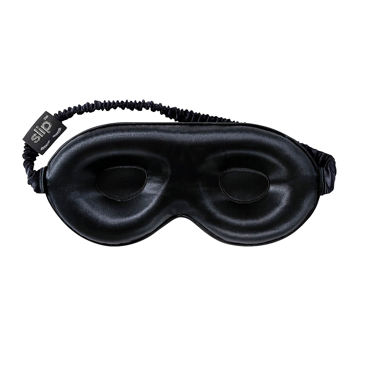 slip Contour Sleep Mask | 100% Pure Mulberry Silk, Ultra Soft | Contoured Design, Prevents Eye Pressure | Adjustable Strap, Ideal for Travel - Black
