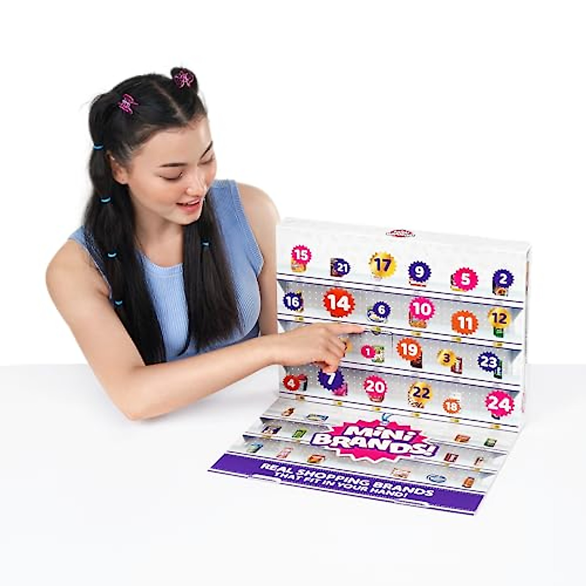 Mini Brands Advent Calendar by ZURU Mini Brands Limited Edition Advent Calendar with 4 Exclusive Minis, Mystery Collectibles Toys Comes with 24 Minis (Multi color)