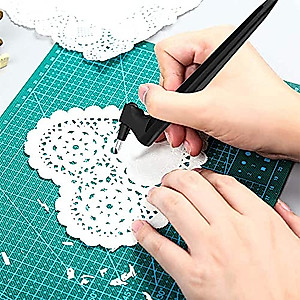 DCH Craft Cutting Tools with 360 Degree Hand Held Carving Pen, 360 Degree Rotating Blade Craft Knife，Art Cutting Tool，Stainless Steel Craft Knives（1 PCS With 3 Blades） (Black)