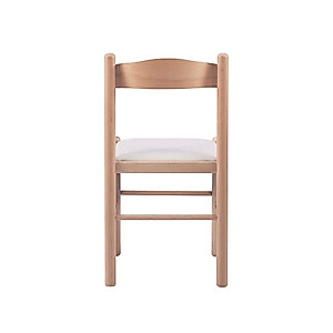 Linon Julian Wood Set of Two Side Dining Chairs in Natural Brown