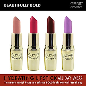 Gerard Cosmetics Lipstick Lilac Moon, Bright Purple Lipstick with Comfort Matte Finish, Highly Pigmented, Smooth Formula with Hydrating Ingredients, Cruelty Free & Made in USA