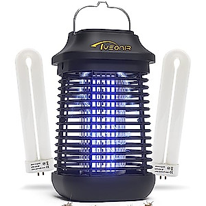 Bug Zapper, 4200V High Power Electric Mosquito Zapper for Outdoor and Indoor Use, Including Free 2 Pack Replacement Bulbs, Waterproof Efficient Bug Zapper for Home Kitchen Patio Camping