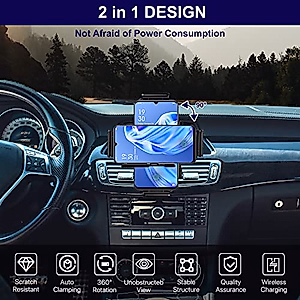 Wireless Car Charger, Boaoige Car Phone Mount, Auto-Rotating 2 Coils 15W Qi Fast Charging Car Phone Holder for Samsung Galaxy Z Fold/Flip 4 3 5G/S22/S21,iPhone 14 13 Pro Max, Google Pixel 6 Pro