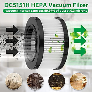 2 Pack DC5151H Replacement HEPA Filter for DEWALT DC5151H DC515 DCV517 Wet Dry Vacuum