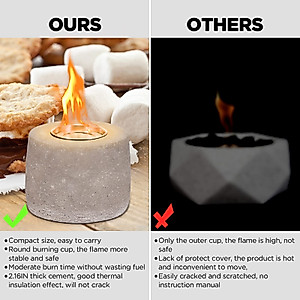 Tabletop Fire Pit - Table Top Firepit Concrete Table Top Fire Pit Bowl Smores Maker with Stylish Extinguisher Rubbing Alcohol Table Top Fire Pit Fireplace Mini Tabletop Fire Pit for More Marshmallow