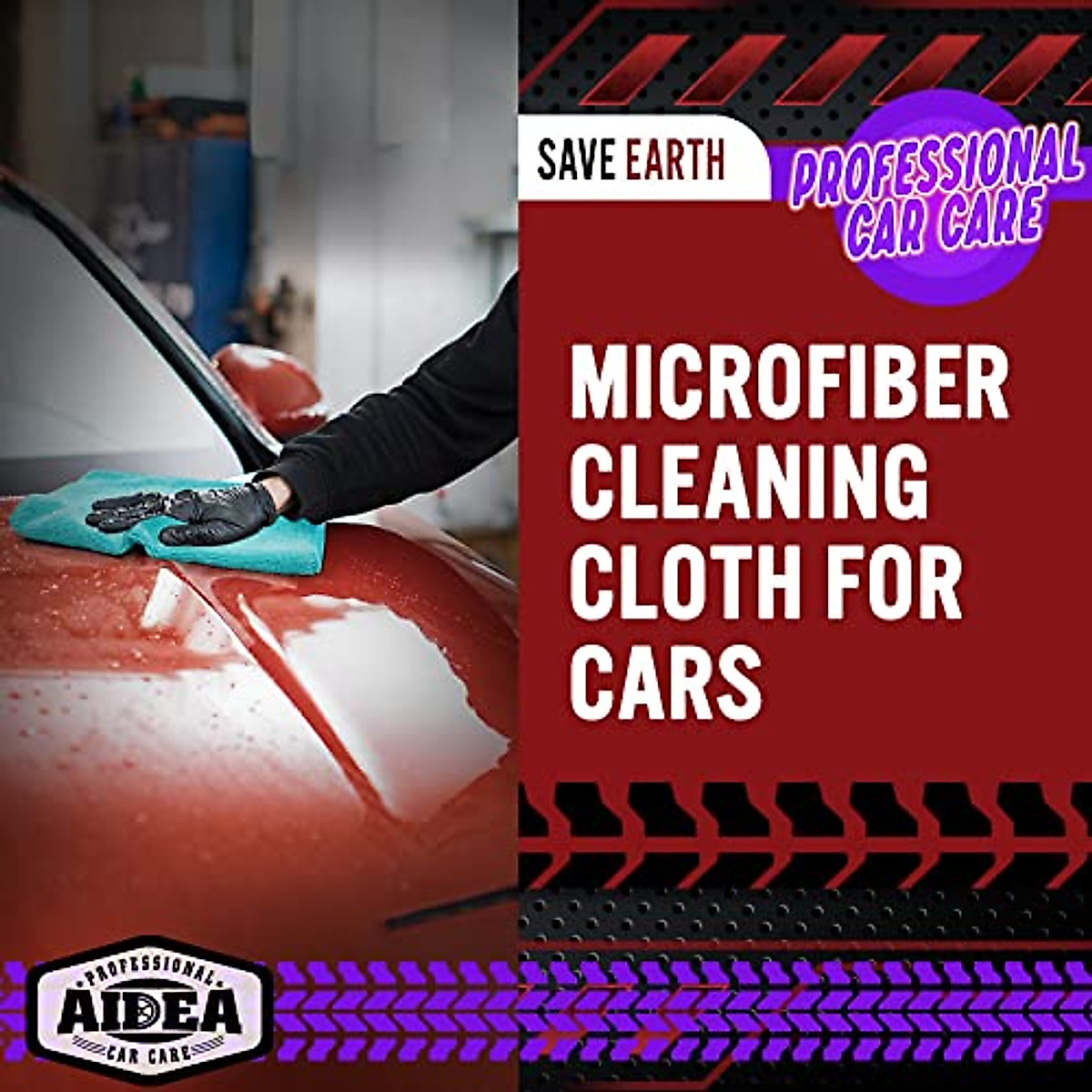 AIDEA Microfiber Cleaning Cloths-50 Pack, Premium All-Purpose Car Cloth, Lint Free, Scratch-Free, Absorbent Cleaning Towel for Cars, SUVs, RVs, Trucks, and Boats Gifts(12in.x12in.)