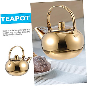 GRADENEVE Stainless Steel Pot Rubbed Bronze Tea Kettle Infuser Coffee Cups for Women Coffe Filter Gas Boiled Kettle Home Espresso Machine Large Teapot Water Carafe with Lid Top Golden