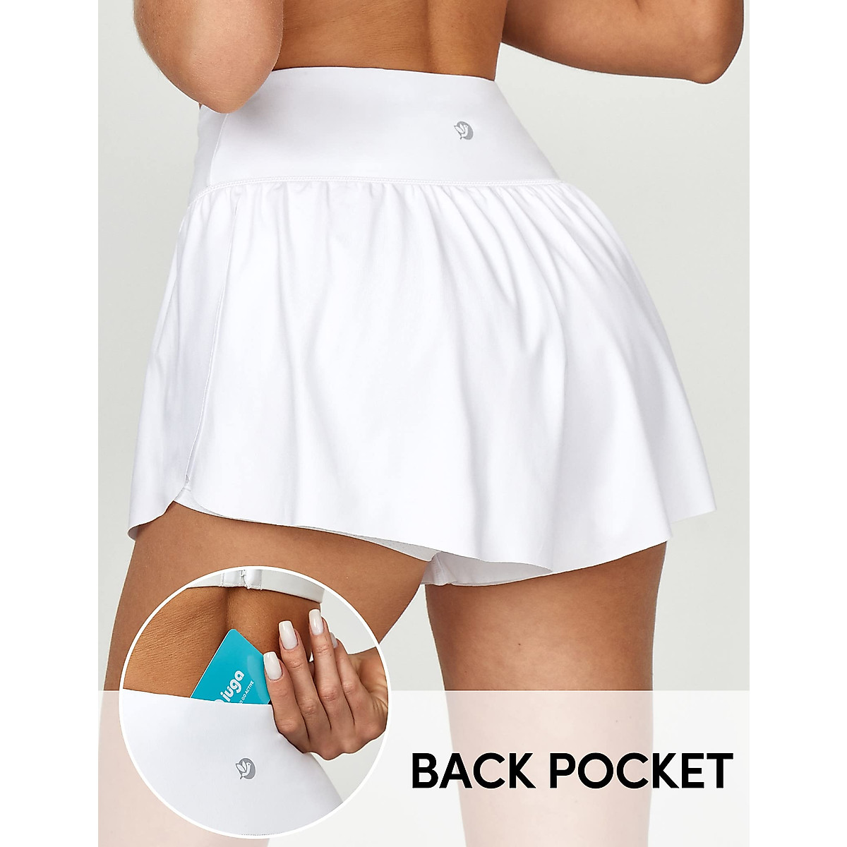 IUGA Athletic Shorts for Women High Waisted Workout Running Shorts Crossover Flowy Butterfly Preppy Clothes Skorts for Woman White