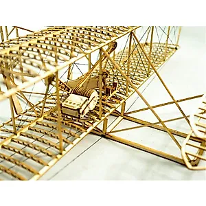 Balsa Wood Airplane Kits- Wright Brothers Flyer DIY Wooden Models Plane Construction Set, Laser Cut Aircraft Model Kit 3D Puzzles for Adults, Perfect Brain Teaser Jigsaw Puzzle for Home Decor