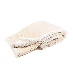 Tadpoles Popcorn Plush Sherpa Baby Blanket - Cream | 30" x 40" | Made of 100% Polyester | Soft, Breathable & Durable | Ideal as a Baby Swaddle Blanket, Crib Blanket, Receiving Blanket & More