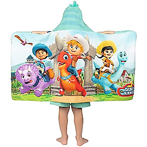 Dino Ranch Bath/Pool/Beach Soft Cotton Terry Hooded Towel Wrap, 24 in x 50 in, By Franco Kids