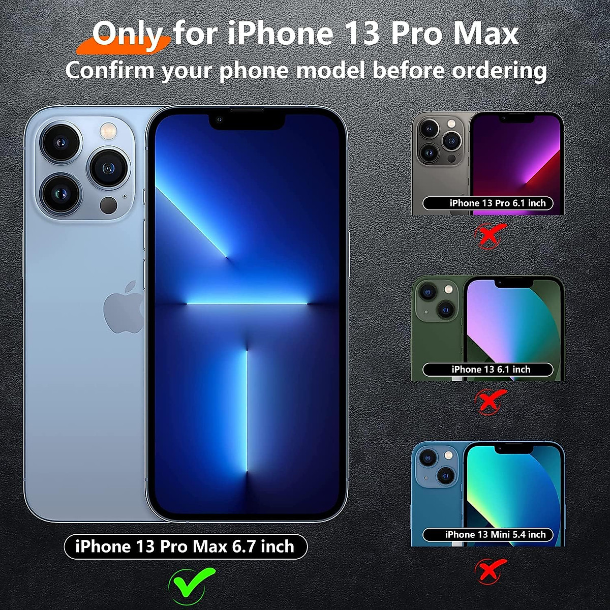 Red2Fire for iPhone 13 Pro Max Case, with 2X [Glass Screen Protector + Camera Lens Protector][12 FT Military Dropproof] [Not Yellowing] Slim Thin Phone Case Cover 6.7 inch-Crystal Clear