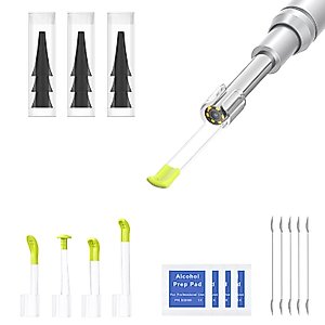 ScopeAround Ear Spoon with Ear Camera Otoscope Accessories, Compatible with Digital Otoscope, Includes 9 Speculums, 4 Ear Picks, and 1 Pack of Q-Tips, Lens Diameter: 3.9mm