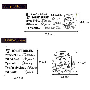 NC Home Stickers Toilet Rules Bathroom Decals Wall Quotes Vinyl Stickers Wall Art Decor for Bathroom Large Wall Sticker Home Decorations.