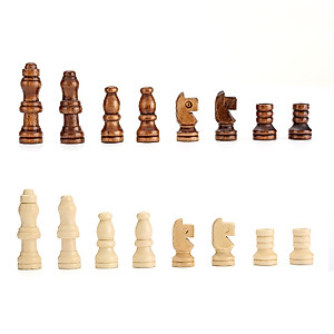 YB-OSANA 62 Pieces Wooden Checker Pieces & Chess Pieces 2 in 1 Chess Game Set Board Games Accessories Classic Wooden Chess Game Set in 2 Styles and 2 Colors