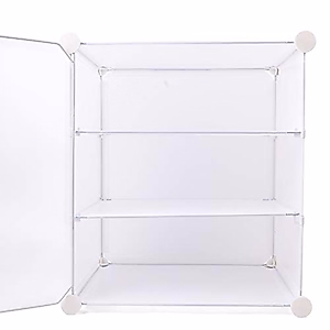 Portable Shoe Storage Organzier Tower, Dust-proof Shoe Rack Shelf Plastic Shoe Storage Cabinet with Doors, Foldable Shoe Storage Rack for Sneaker Collection Heels, Boots, Slippers (4 x 12-tier)