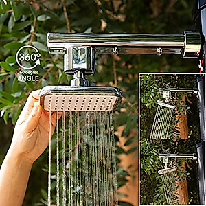 XtremepowerUS 75029-V Outdoor Shower Head Solar Heated Poolside Beach Pool Spa, Black (10 Gallons Capacity)