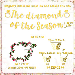 JeVenis Diamond of The Season Banner Tea Party Bridal Shower Decorations for High Tea Party Supplies Garden Party Bridal Shower