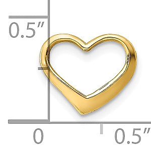 IceCarats 14K Yellow Gold Floating Heart Necklace Love Pendant Charm 14.2mm x 12.25mm Only