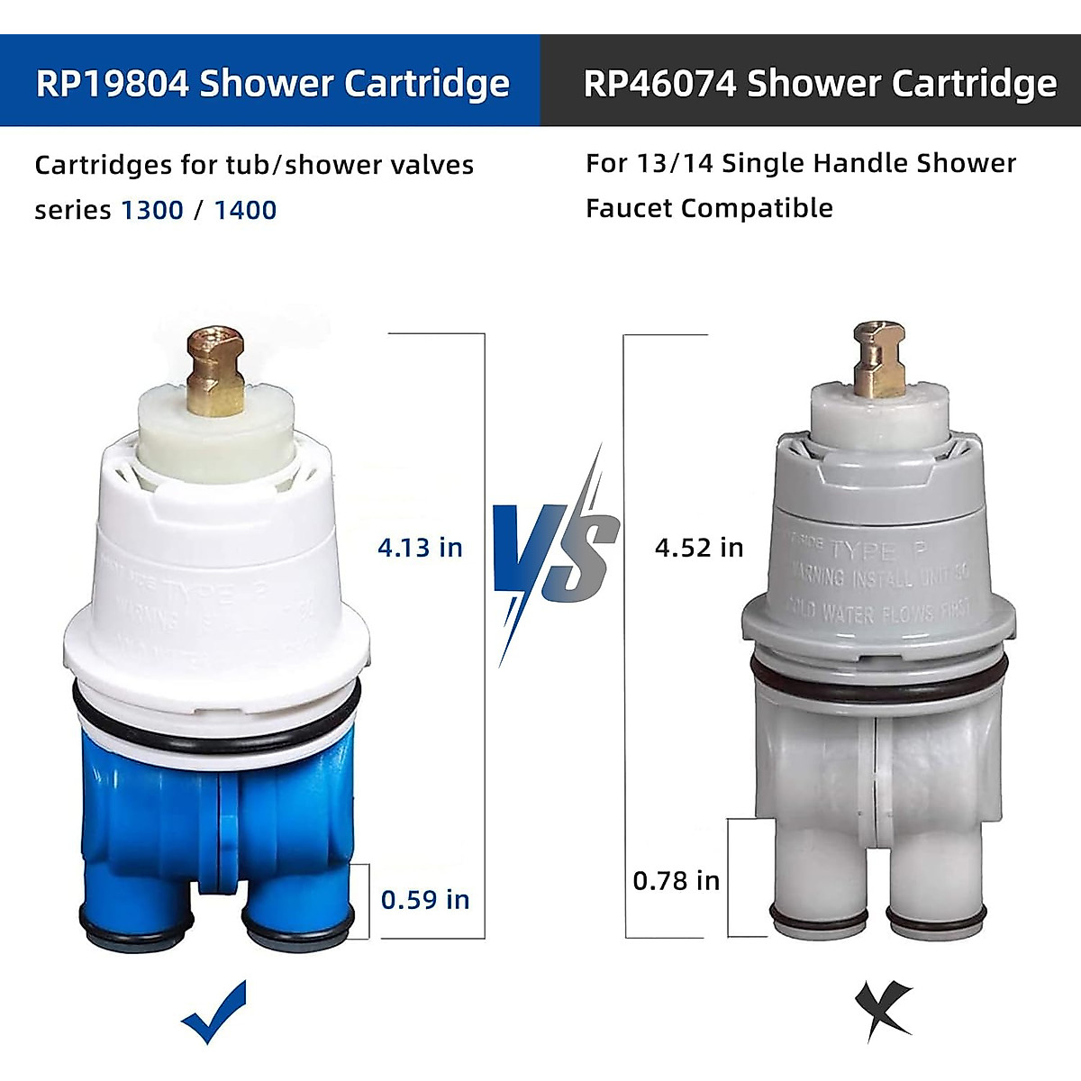 RP19804 Delta Shower Cartridge 1300/1400 Series Shower Replacement, Spool Assembly, Single Handle Universal Spool Repair Kit for (1993-2007) Monitor Spool(1 Pack)