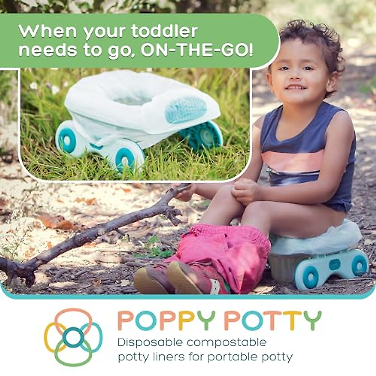 60 Portable Potty Bags - Oxo Potty Refill Bags - Potty Liners for Portable Potty - Travel Potty Bags for Portable Toilet - Disposable Potty Liners for Toddlers - Nature Kind Toddler Potty Chair Liners