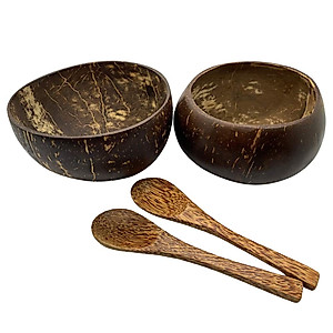 VIE Gourmet Coconut Bowls and Spoons, Set of 2