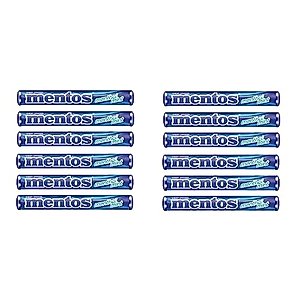 Menthol Mint Chewy Candy Rolls - Dragees Cooling Menthol and Smooth Non Melting Fun Party Travel Office 1.32 Oz Pack of 12