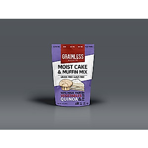 Grainless Grain Free Cake and Muffin Mix - Baking Mix for Grain-Less Cup Cakes, Grain Free Muffins | Gluten Free, Soy Free, Corn Free, Nut Free, Vegan, Paleo Friendly, OU Kosher, 1 Pack