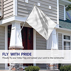 Anley Pack of 2 Fly Breeze 3x5 Foot Solid White Flag - Vivid Color and Fade Proof - Canvas Header and Double Stitched - Plain White Flags Polyester with Brass Grommets 3 X 5 Ft