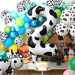 Cow Print Balloon Birthday Decorations Supplies,Moo Moo Im Two Birthday Decorations | 40 inch Number 2 Balloon | Cowgirl Theme 40 inch Number Balloons for 2nd Birthday Party | Farm Barn Decor for kids