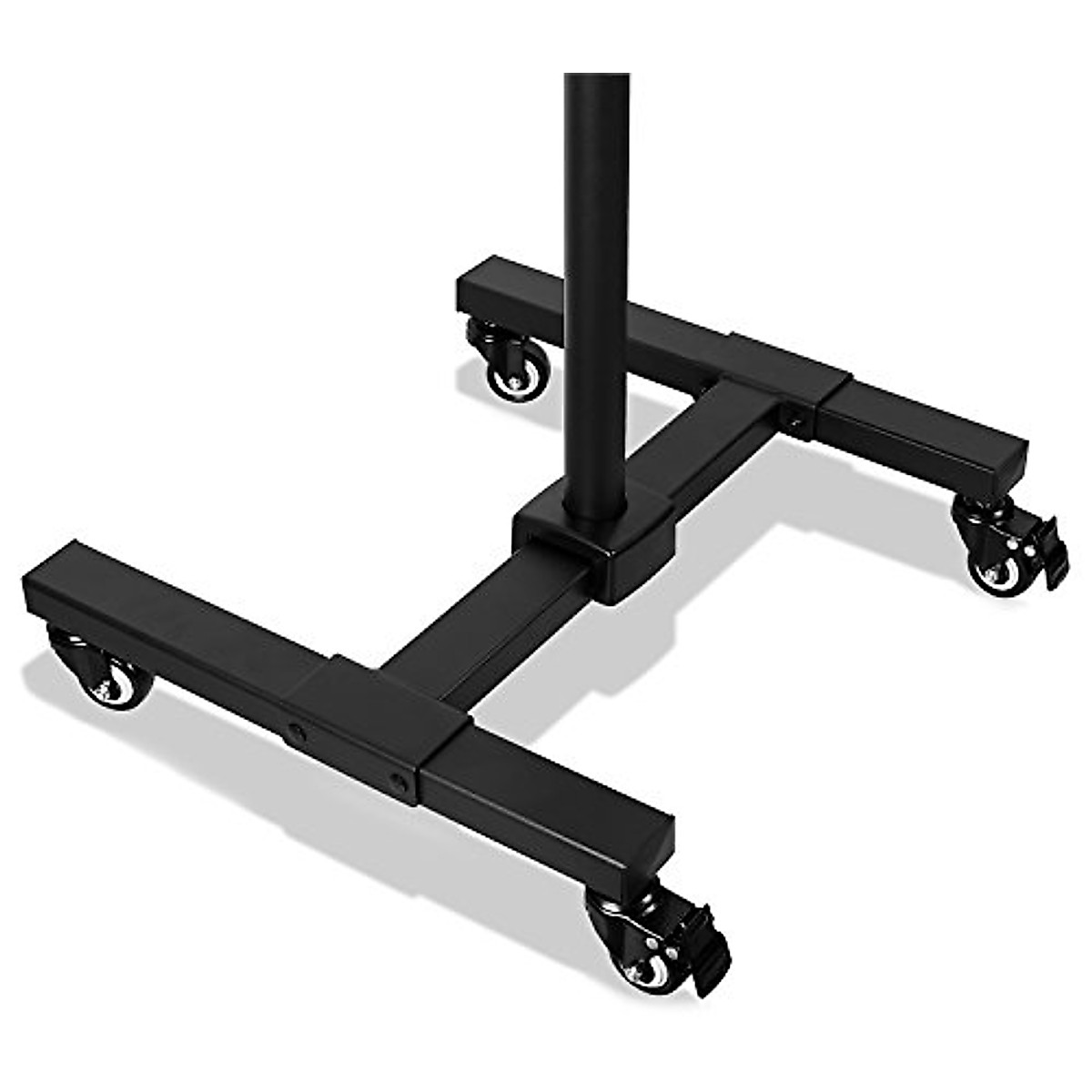 Mount-It! Mobile TV Stand with Locking Wheels | Adjustable Height Rolling Cart for 13" - 42" Flat Panel LCD LED Screens | VESA Compatible up to 200mm | Black
