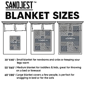 SANDJEST Personalized Baby Blanket Woodland Theme Animal Custom Name Baby Boy Fleece Throw Blanket Customized Gift for Baby New Mom Newborn Shower