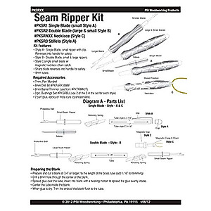 Penn State Industries PKSR4CH 2-in-1 Seam Ripper & Stiletto Kit Woodturning Project (10, Chrome)