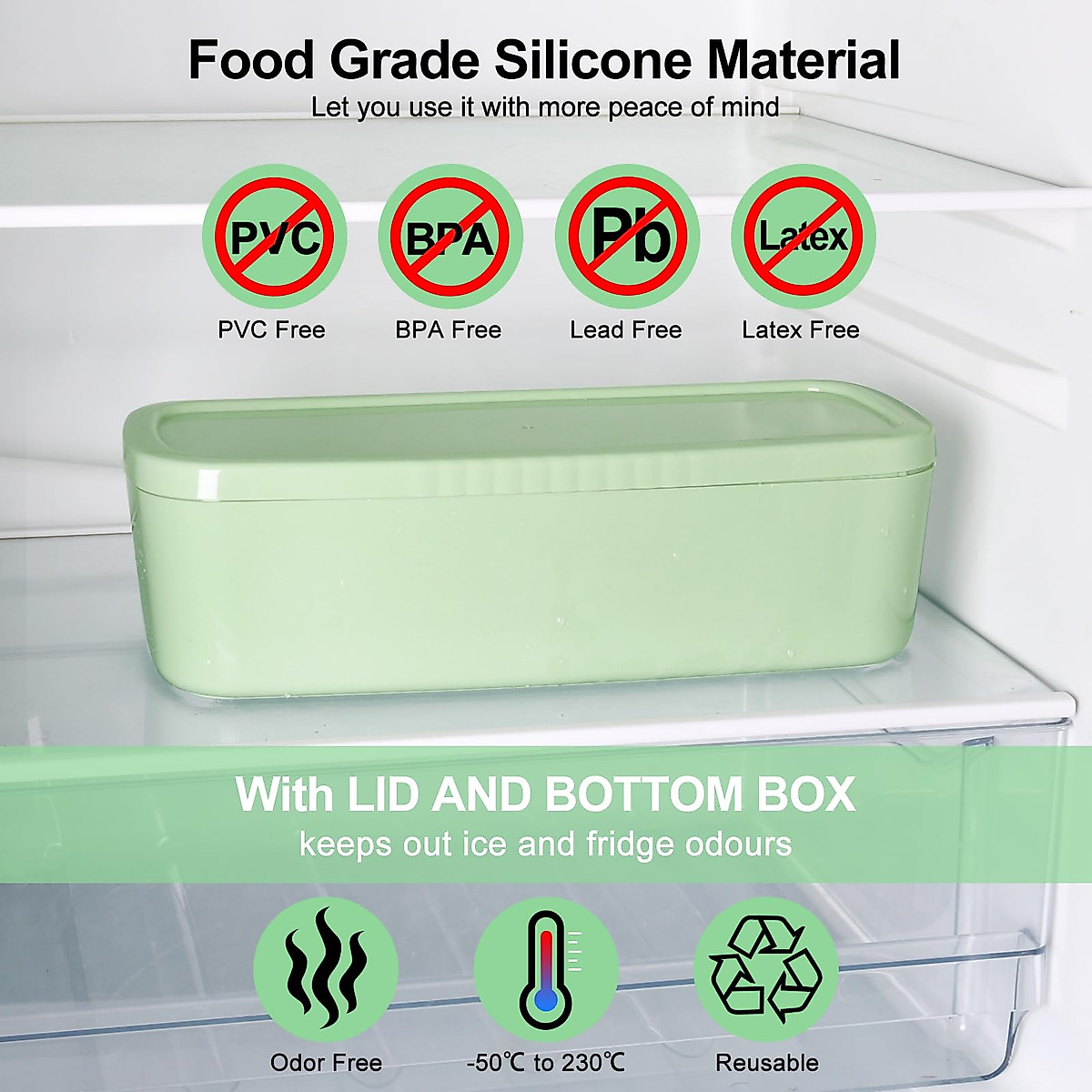 DDMY Ice Cube Tray, Stanley Ice Mold Silicone Ice Cube Tray Ice Cube Trays for Freezer, 3 Sizes Hollow Cylinder Ice Trays for Freezer with Lid for 20-40 Oz Tumbler Cup, Easy Fill and Release Ice Mold