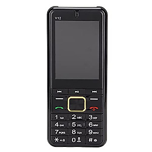 Zopsc V12 2G Unlocked Senior Cell Phone 2.8in HD Screen, Supports 500 Phonebooks, 50 SMS, Video Recording, MP4, MP3, FM Radio, Camera, 5 Alarms, for Elderly and Kids (US Plug 100‑240V)