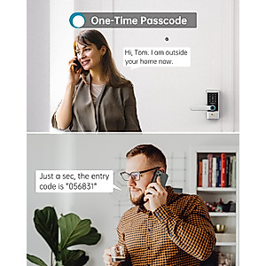 Smart Lock Keyless Entry Door- HEANTLE Fingerprint Bluetooth Electronic Lever Touchscreen Keypad Deadbolt Alternative Digital Handle for Front Door Auto Lock Compatible with Alexa Silver