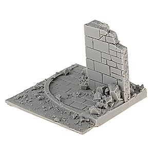 Almencla 1/35 Scale City Ruins Mini Resin Model Kit Unpainted 6x5.5x5cm