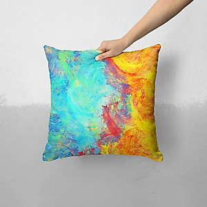 iiRov Vibrant Colored Messy Painted Canvas - Custom Decorative Home Decor Indoor or Outdoor Throw Pillow Cover Plus Cushion Set for Sofa, Bed or Couch (Pillow CASE Cover Plus Cushion)