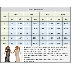 Uni Clau Women Sexy V Neck Halter Spaghetti Straps Rhinestone Hot Drilling Dress Mesh See Through Bodycon Party Club Night Out Maxi Dress Black M