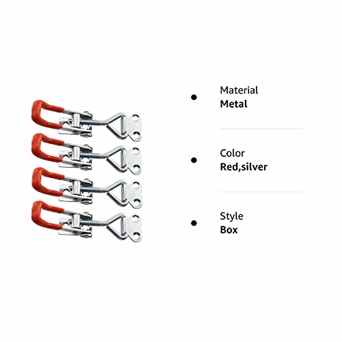 4PCS Latch Catch Cabinet Boxes Handle Toggle Lock Clamp Hasp Silver 4001