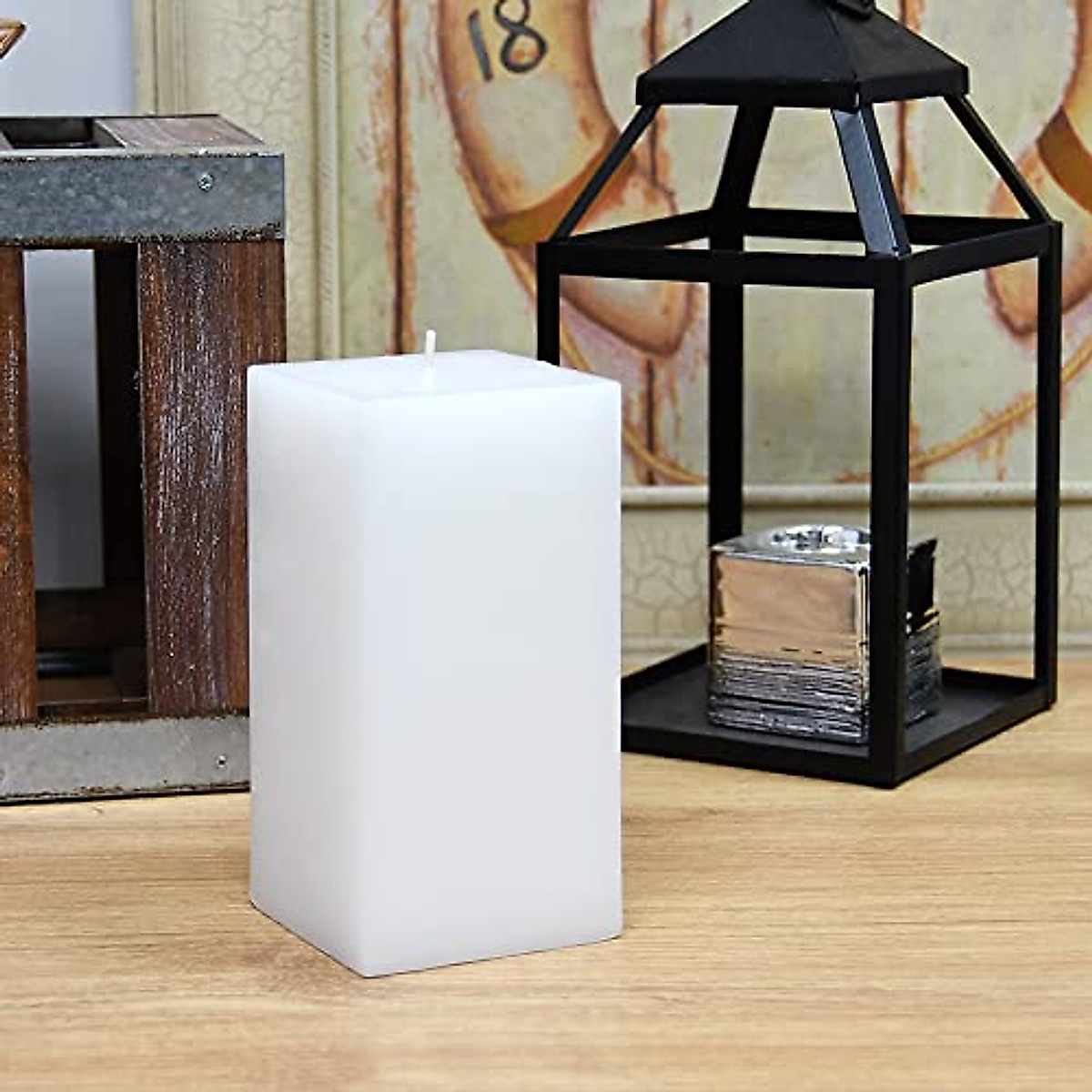 Jeco 3 x 6 Inch White Square Pillar Candle (CPZ-138)