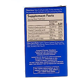 Bausch and Lomb Preservision Eye Vitamin and Mineral Supplements with Areds, 60 sgels