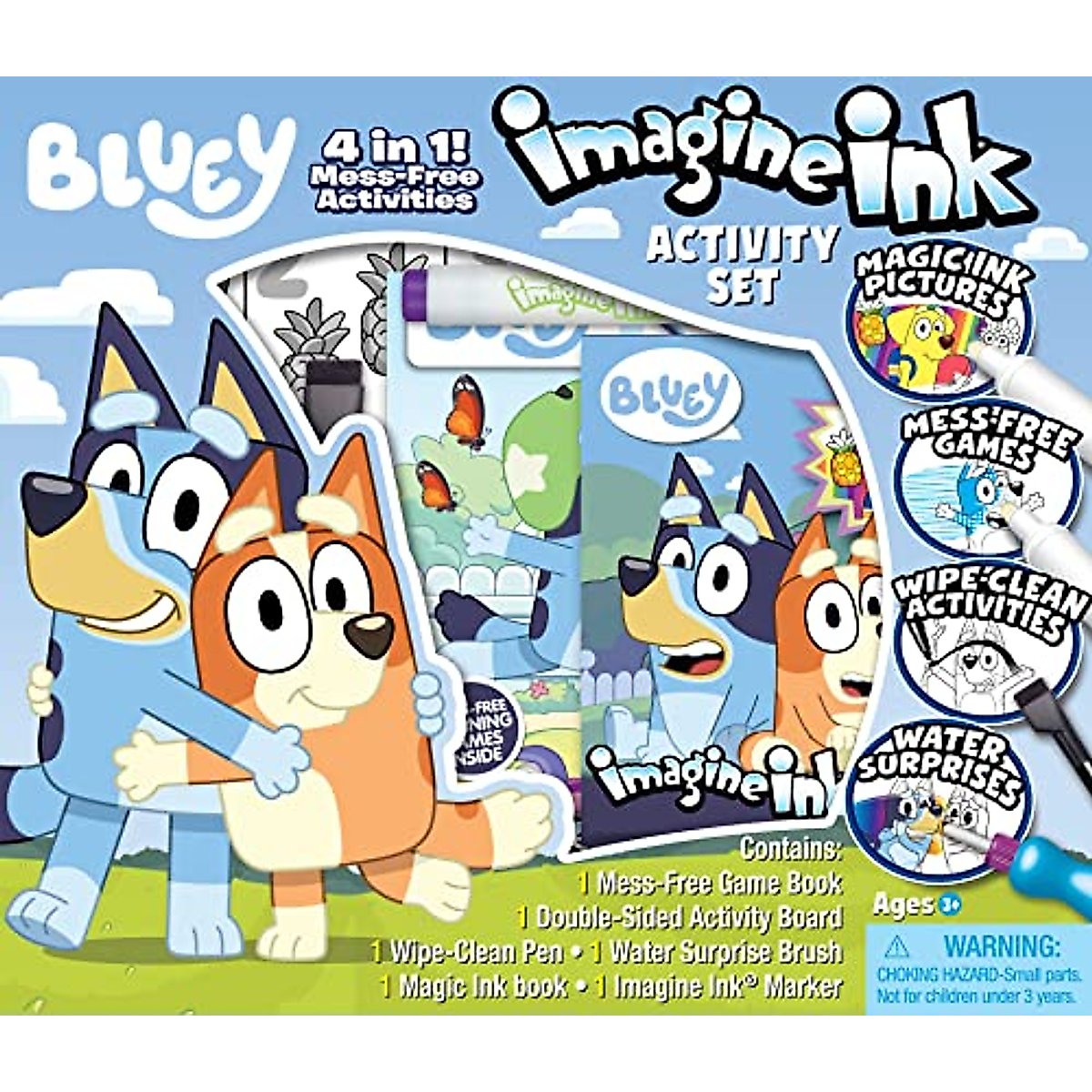 Bluey Imagine Ink 4-in-1 Activity Set with Magic Ink Books and a Mess Free Marker